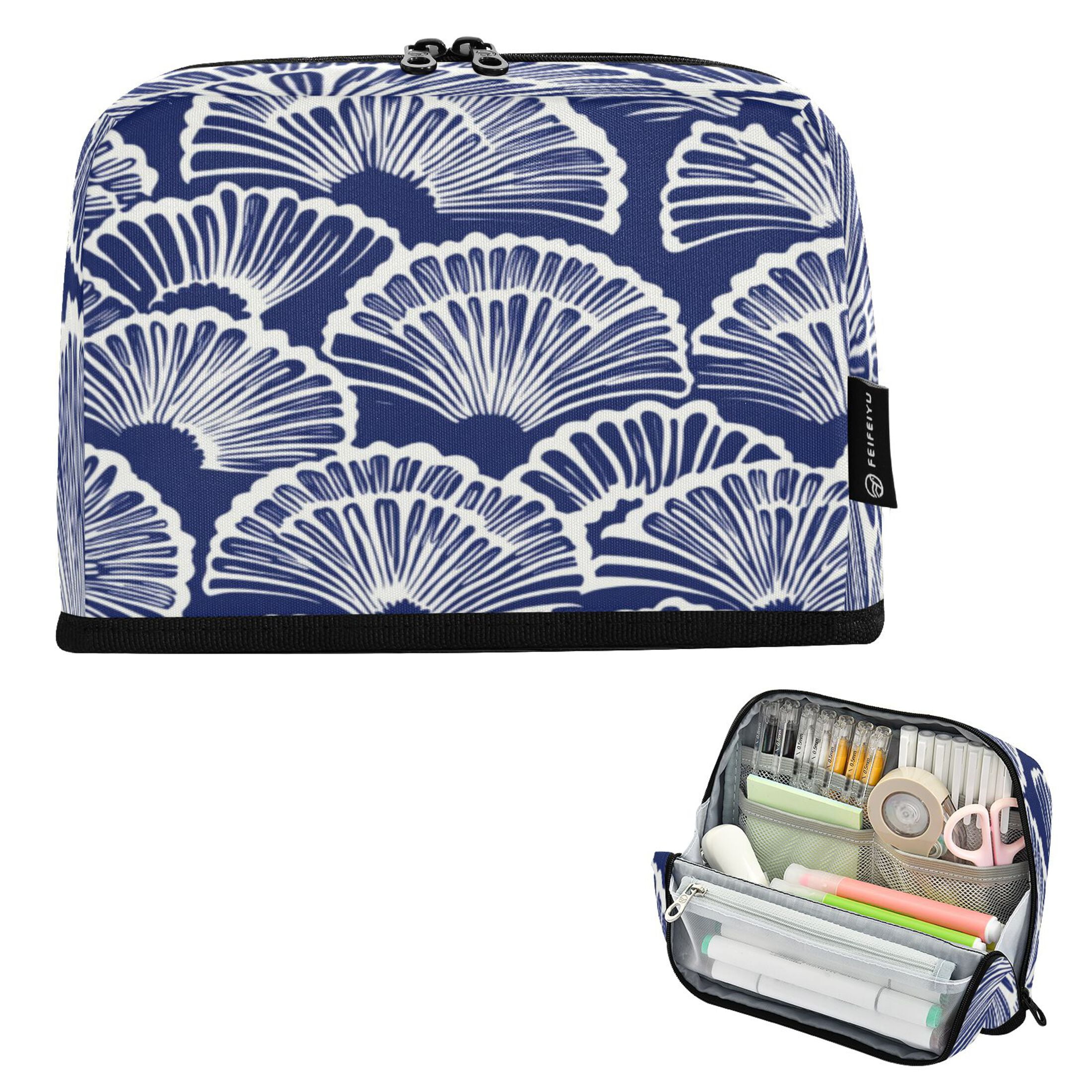8.3"x5.9" Large-Capacity Multi-Pocket Vertical Pencil Case Fan on Dark ...