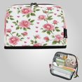 8.3"x5.9" Large-Capacity Multi-Pocket Vertical Pencil Case Floral Rose ...