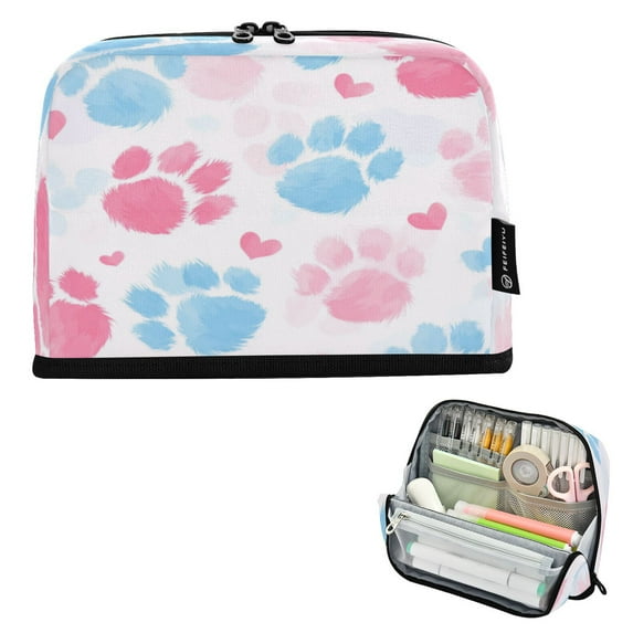 8.3"x5.9" Large-Capacity Multi-Pocket Vertical Pencil Case Plush Dog ...