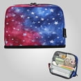 8.3"x5.9" Large-Capacity Multi-Pocket Vertical Pencil Case Red Blue ...