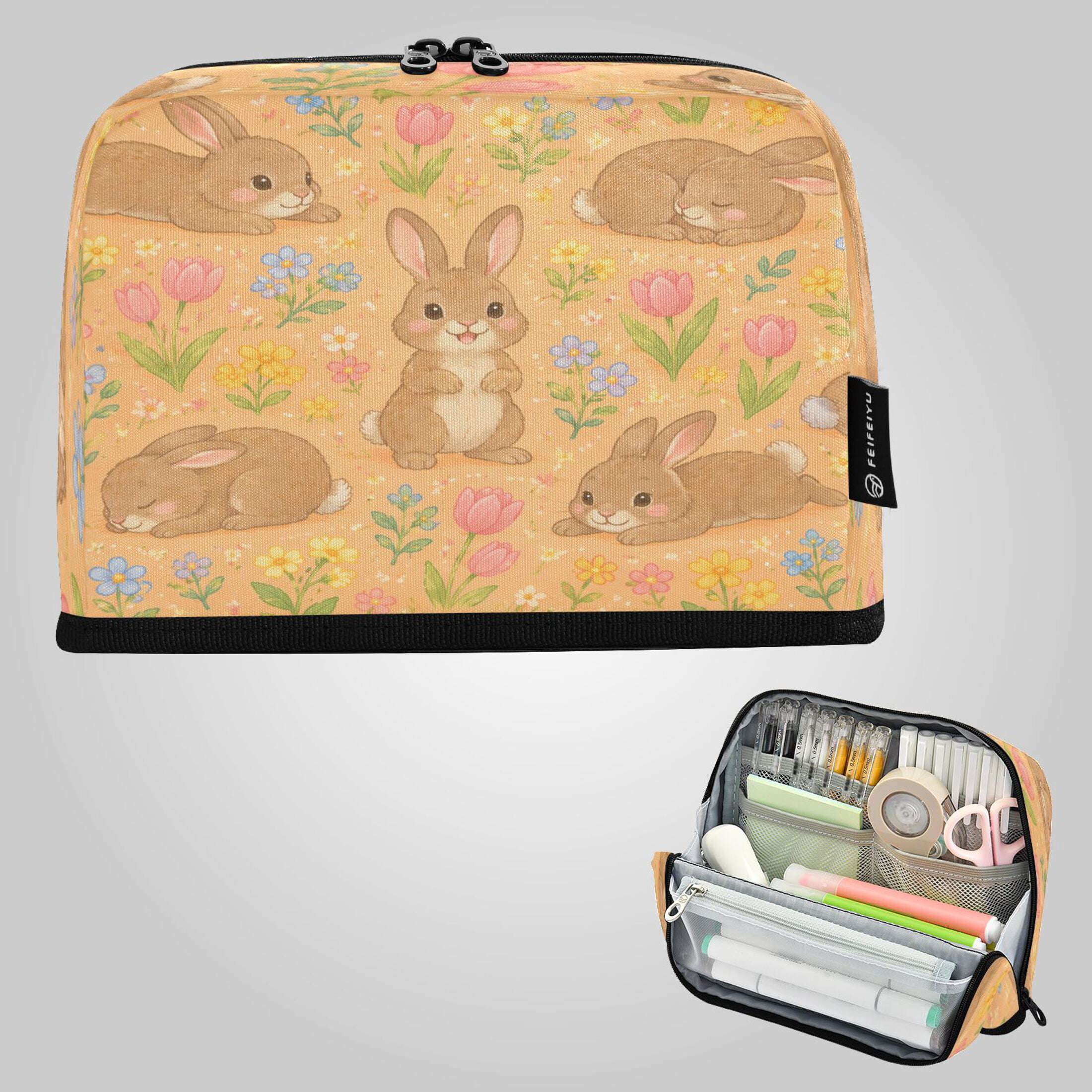 8.3"x5.9" Large-Capacity Multi-Pocket Vertical Pencil Case Spring ...