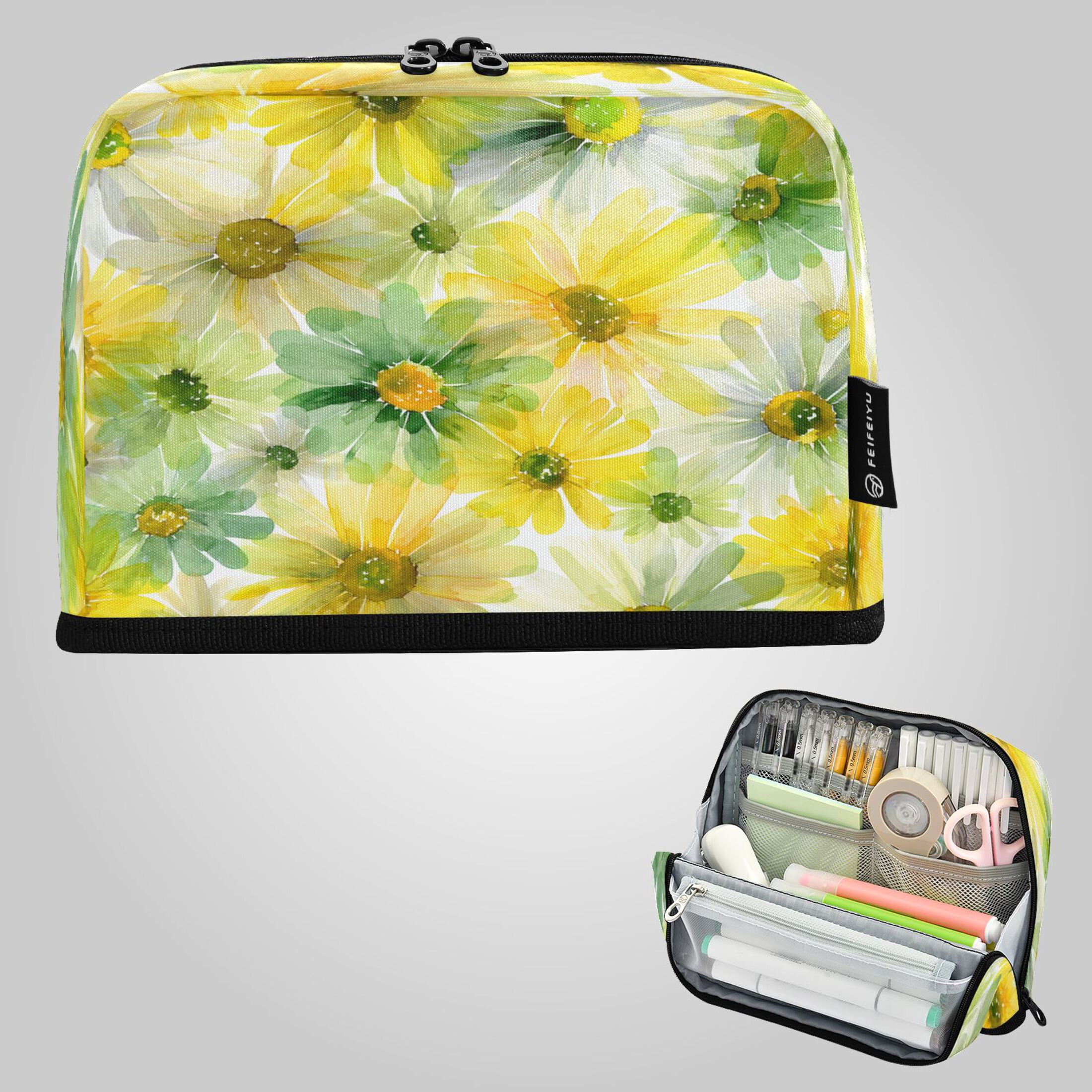 8.3"x5.9" Large-Capacity Multi-Pocket Vertical Pencil Case Spring ...