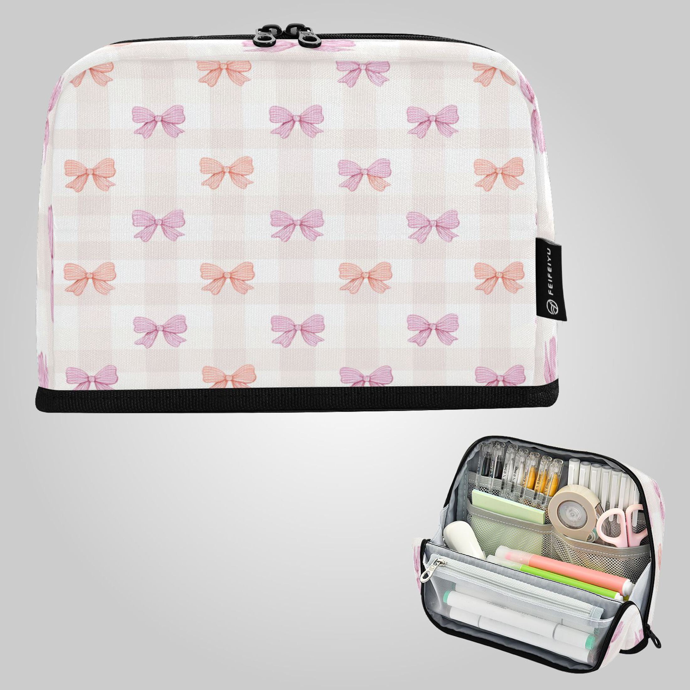 8.3"x5.9" Large-Capacity Multi-Pocket Vertical Pencil Case Sweet Pastel ...