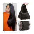 8-30 Inch Human Hair Bundles with Frontal Straight Weave Bundles with ...