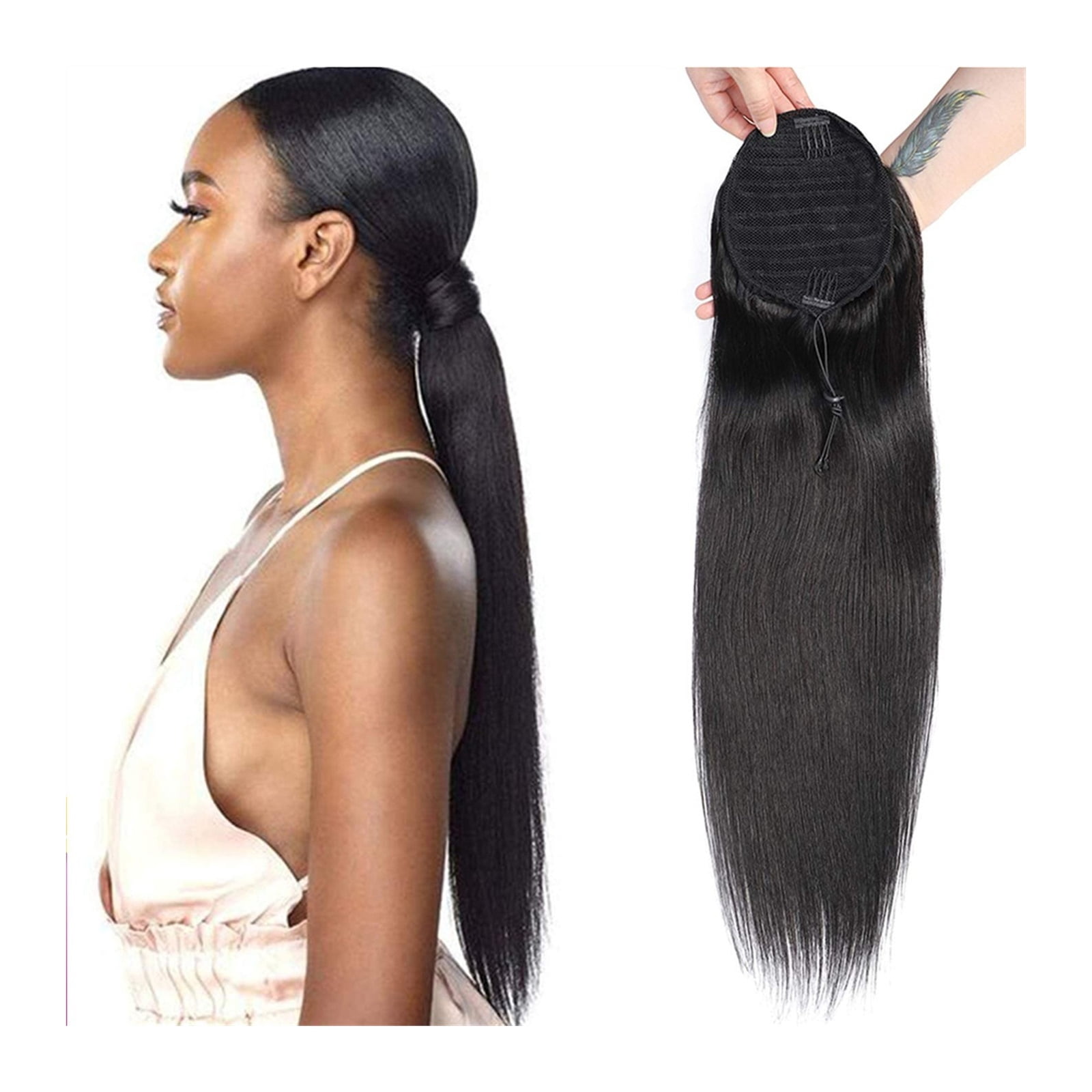 8-30" Straight Brazilian Drawstring Ponytail Hairpieces for Women ...