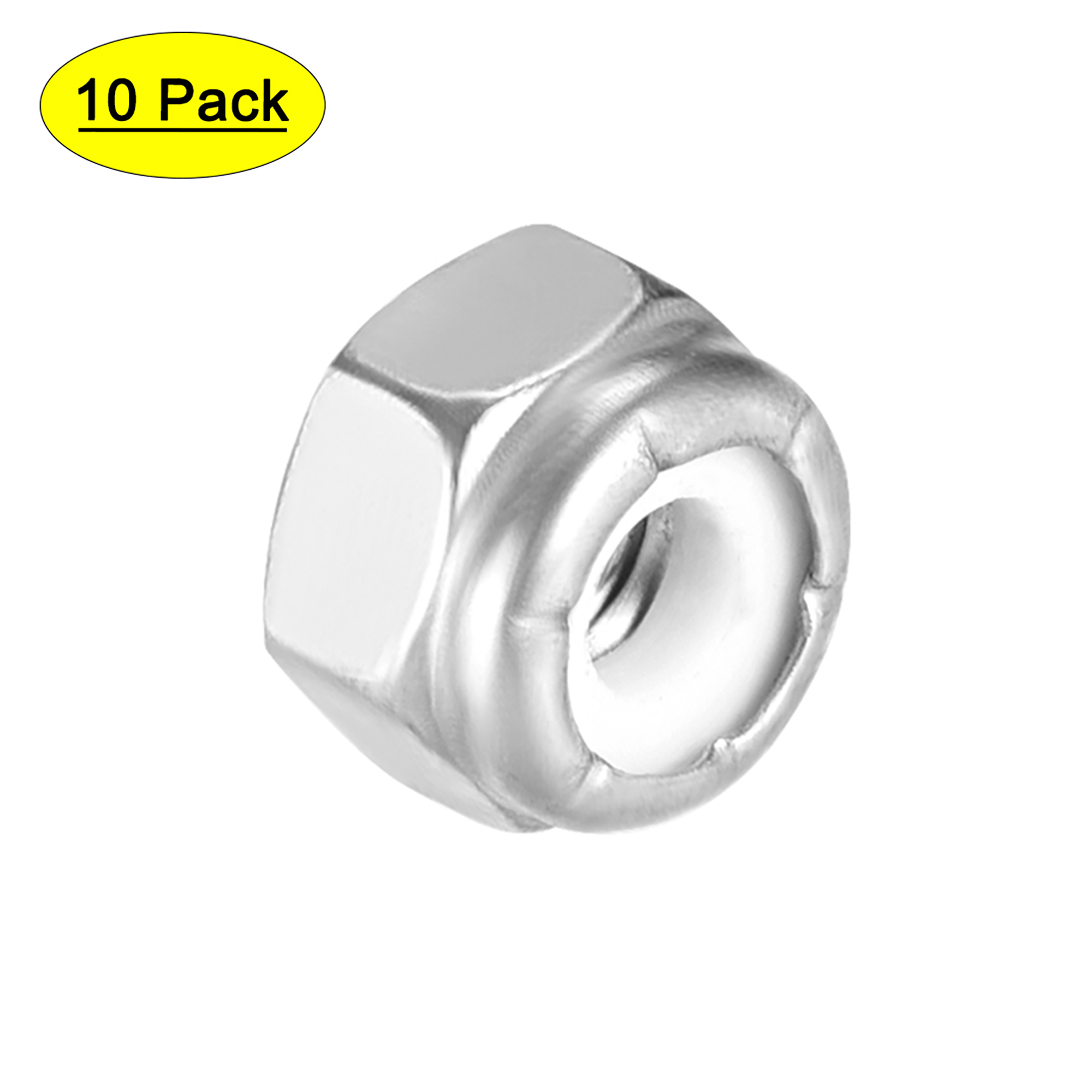 8#-32 Nylon Insert Hex Lock Nuts, 304 Stainless Steel, 10 Pcs - Walmart.com
