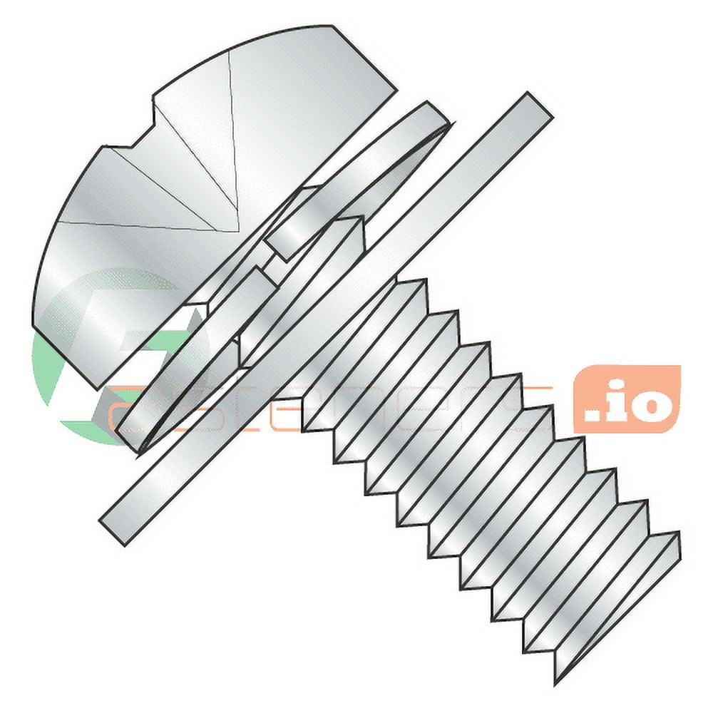 8-32 x 1/2" Double SEMS Screws / Flat & Split Washers / Phillips / Pan ...