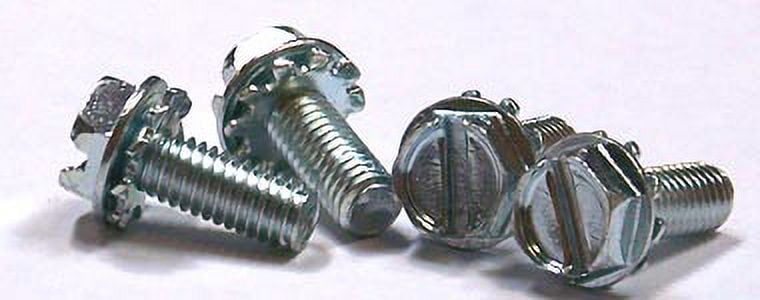 8-32 x 3/8" SEMS Screws / External Tooth Washer / Slotted / Hex Washer ...