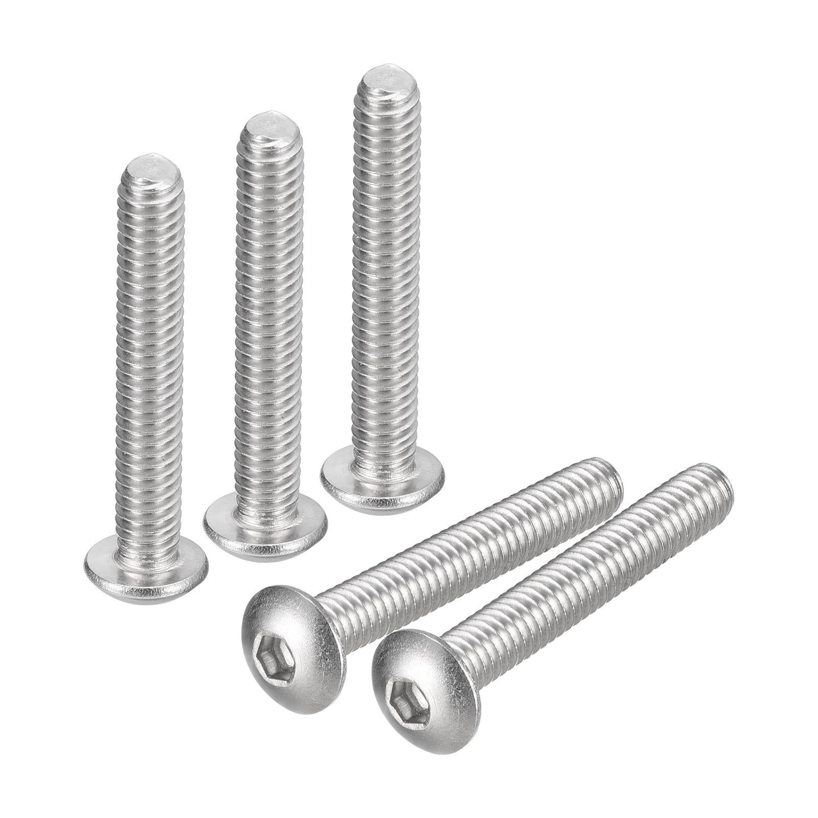 #8-32x1-1/8" Button Head Socket Cap Screws, 50 Pack 304 Stainless Steel ...