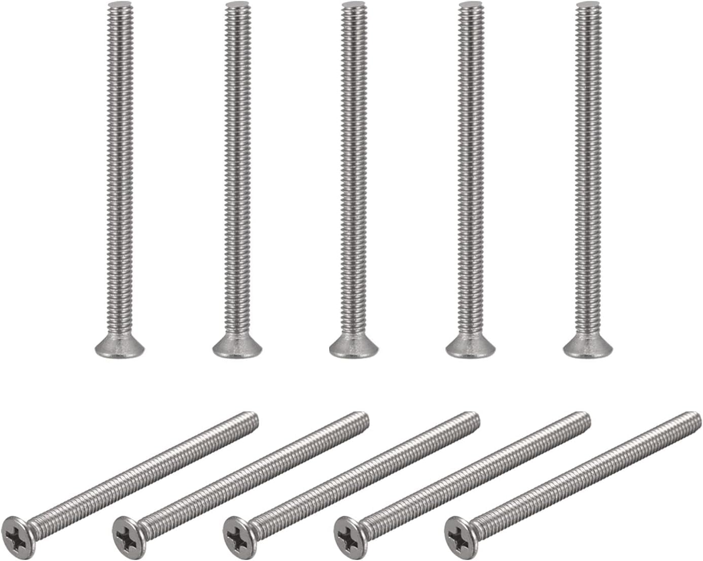 8#-32x2-1/4" Flat Head Machine Screws Phillips 304 Stainless Steel Bolts 25pcs - Walmart.com