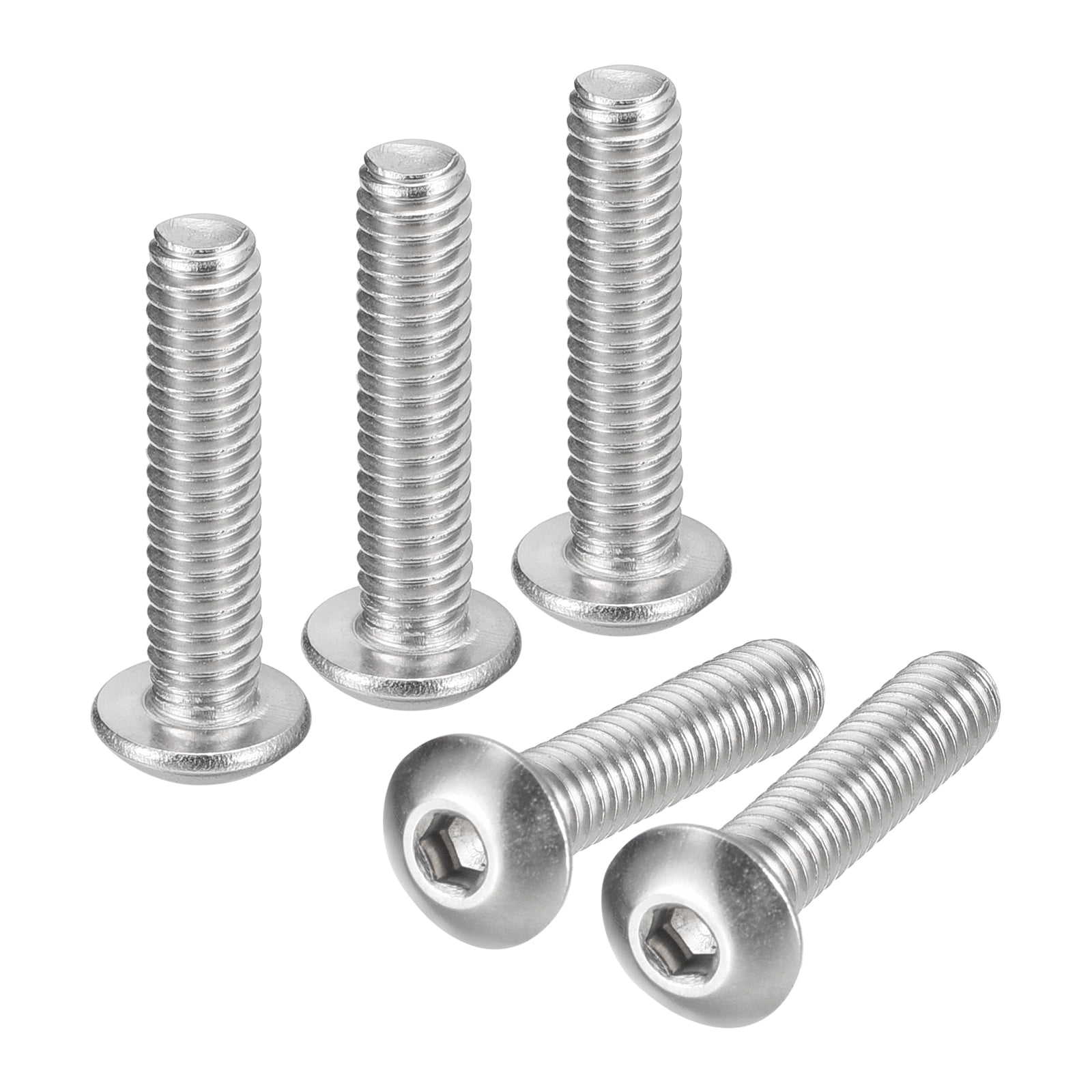 #8-32x3/4" Button Head Socket Cap Screws, 50 Pack 304 Stainless Steel ...