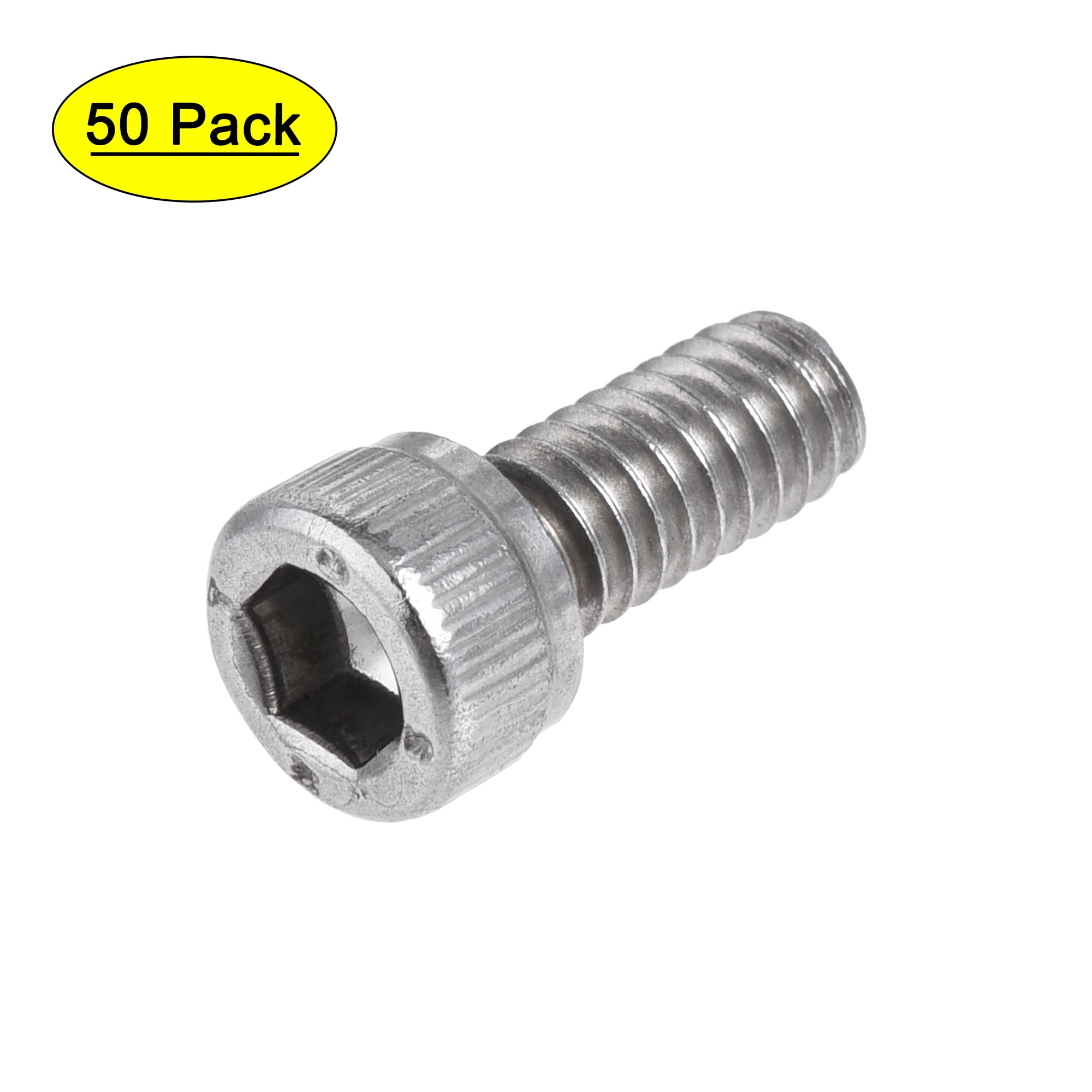 #8-32x3/8" Hex Socket Bolts 304 Stainless Steel Polished 50 Pack ...