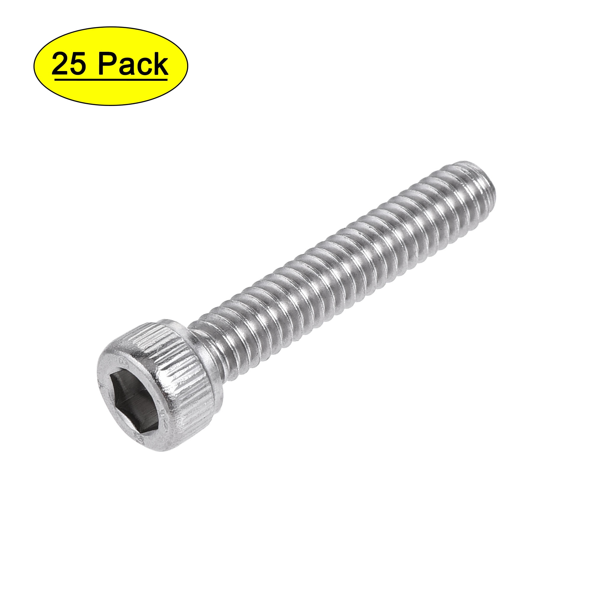 #8-32x7/8" Hex Socket Bolts 304 Stainless Steel Polished 25 Pack ...