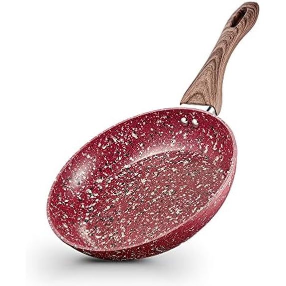 8" Nonstick Frying Pan with Natural Textured Bakelite Handle, 100% APEO ...