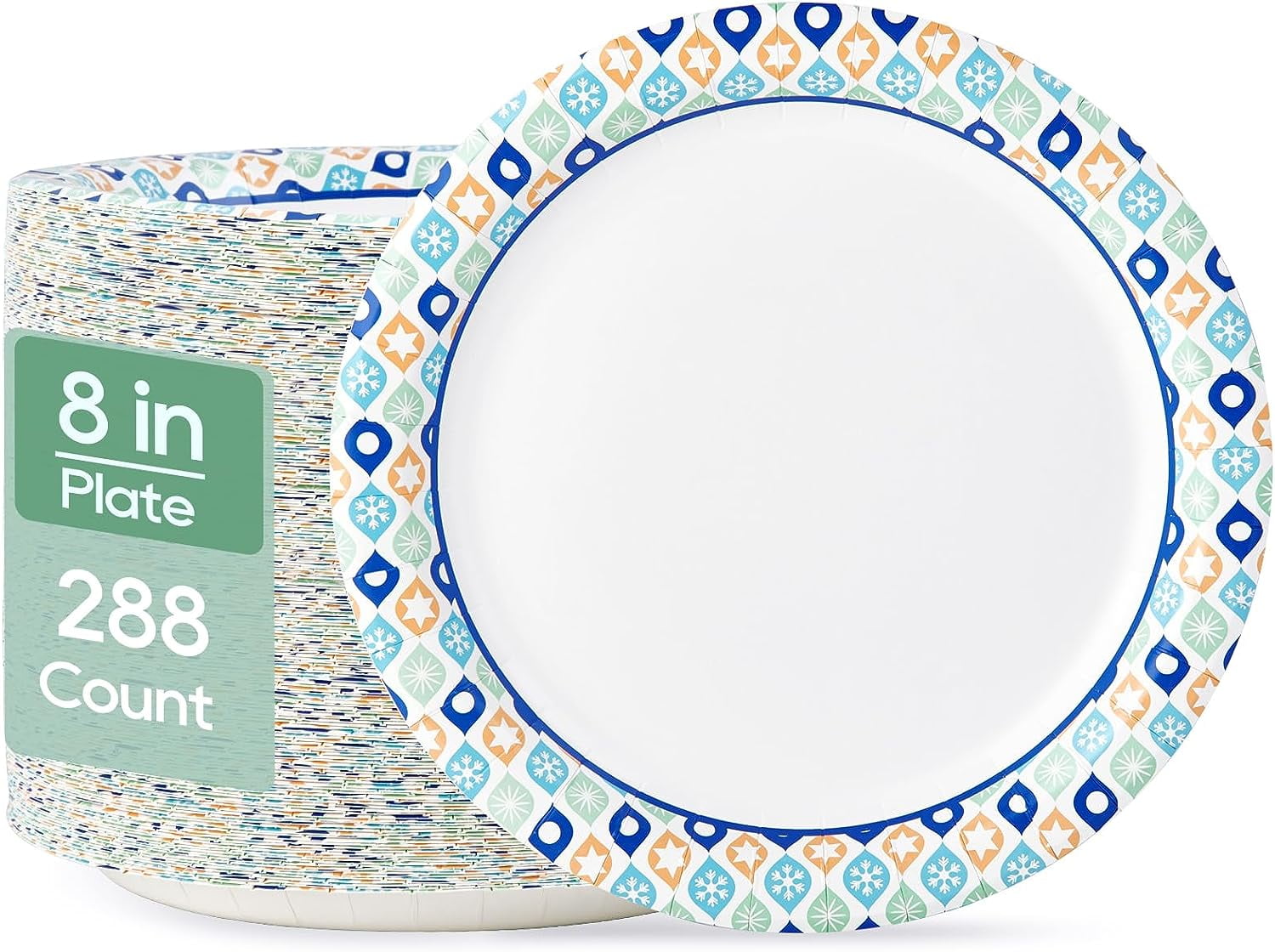 8.375 Inch Disposable Paper Plates, 288 Count Paper Plates, Soak Proof ...