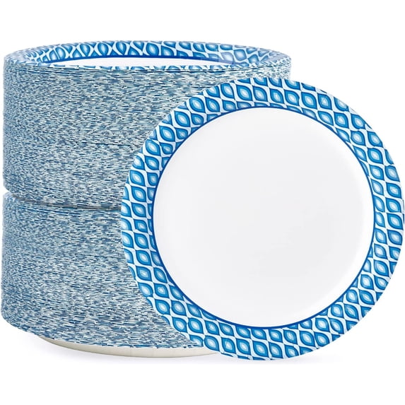 8.375 Inch Disposable Paper Plates, 300 Count Soak and Cut Proof ...