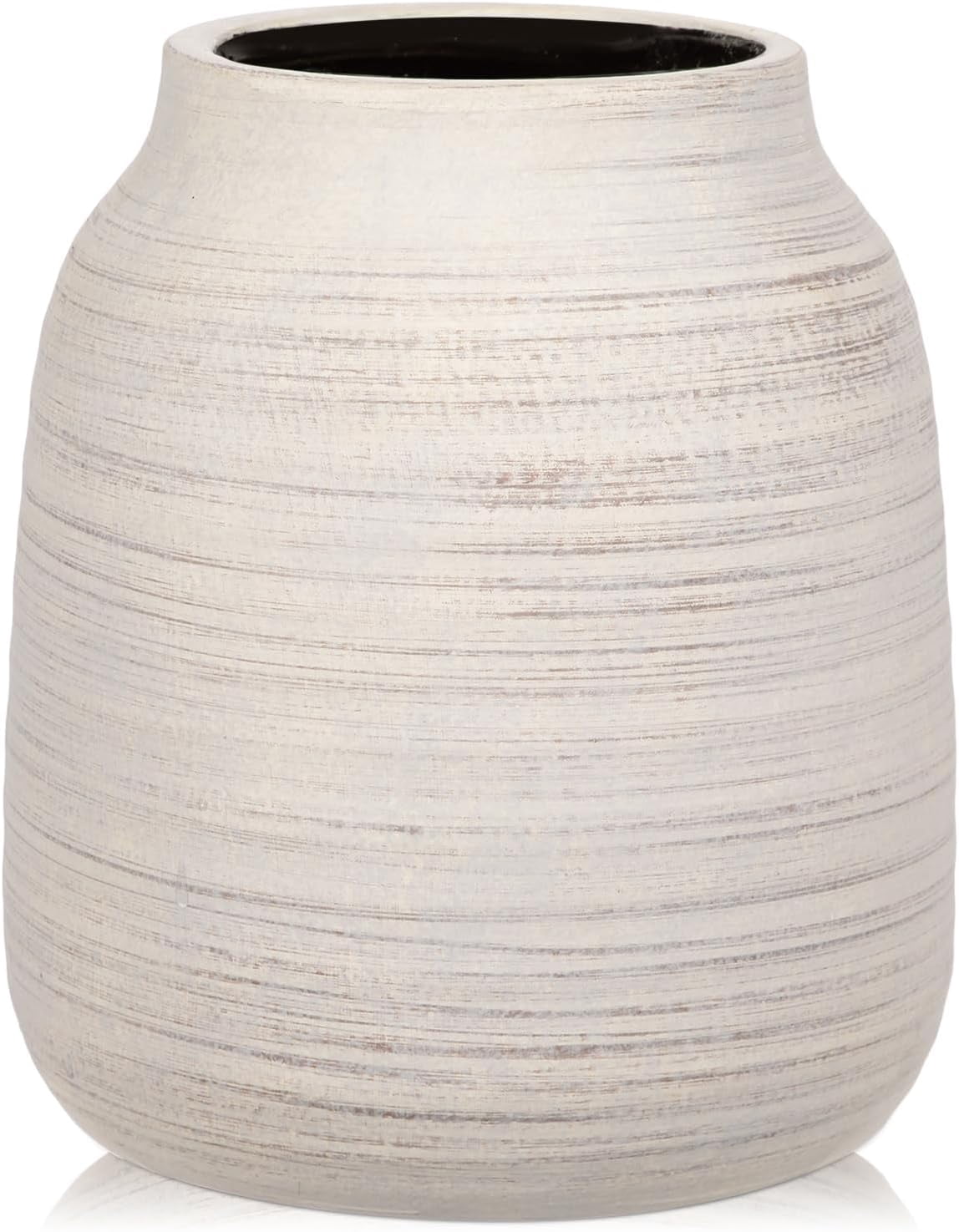 8.3in Large Rustic Shabby White Ceramic Vase,Vintage Farmhouse Flowers ...