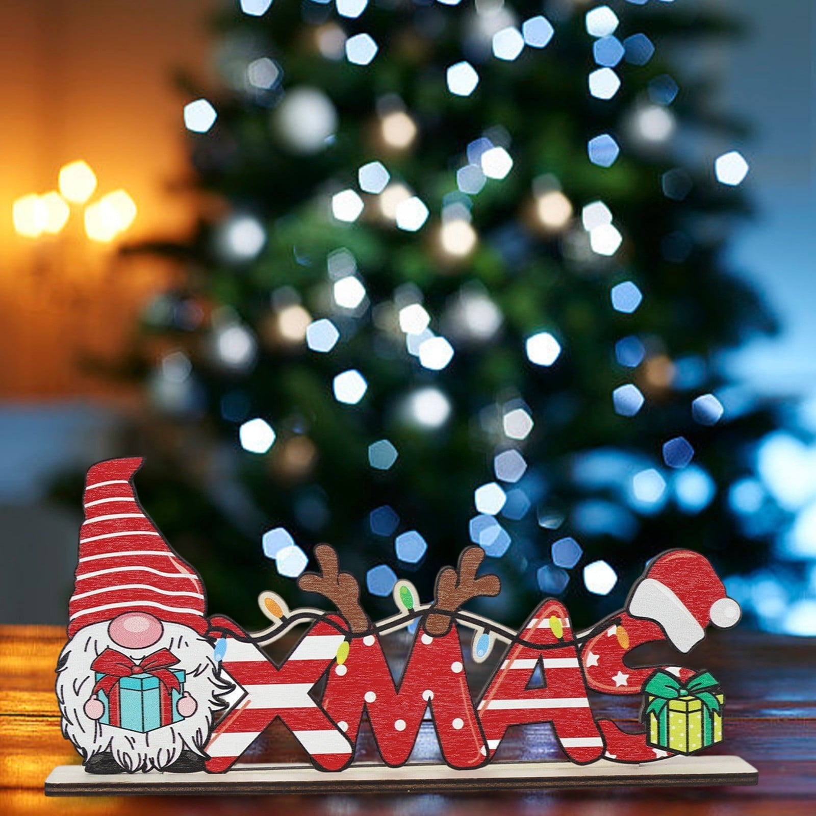 8.3in Wooden Christmas Decorations, Christmas Plaque Sign Door Hanging ...
