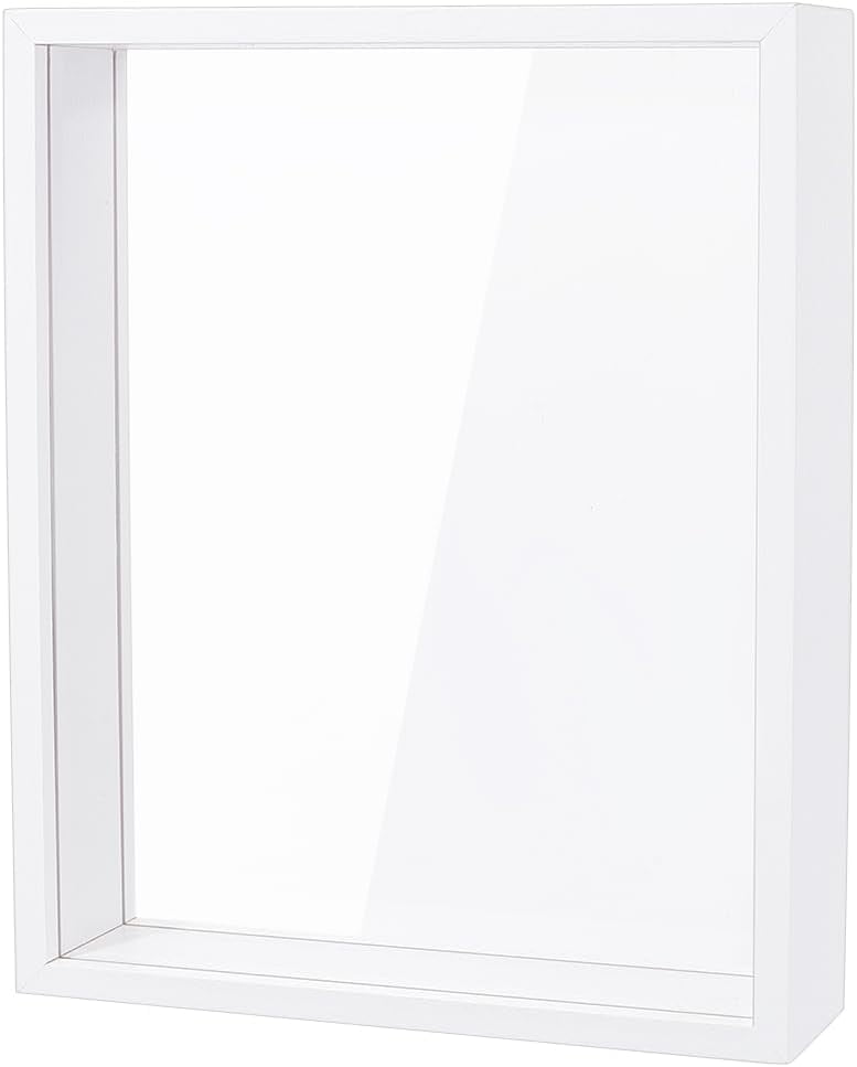 8.3x2.4x10.2 inch Rectangle Shadow Box Wood Shadow Box Display Case ...