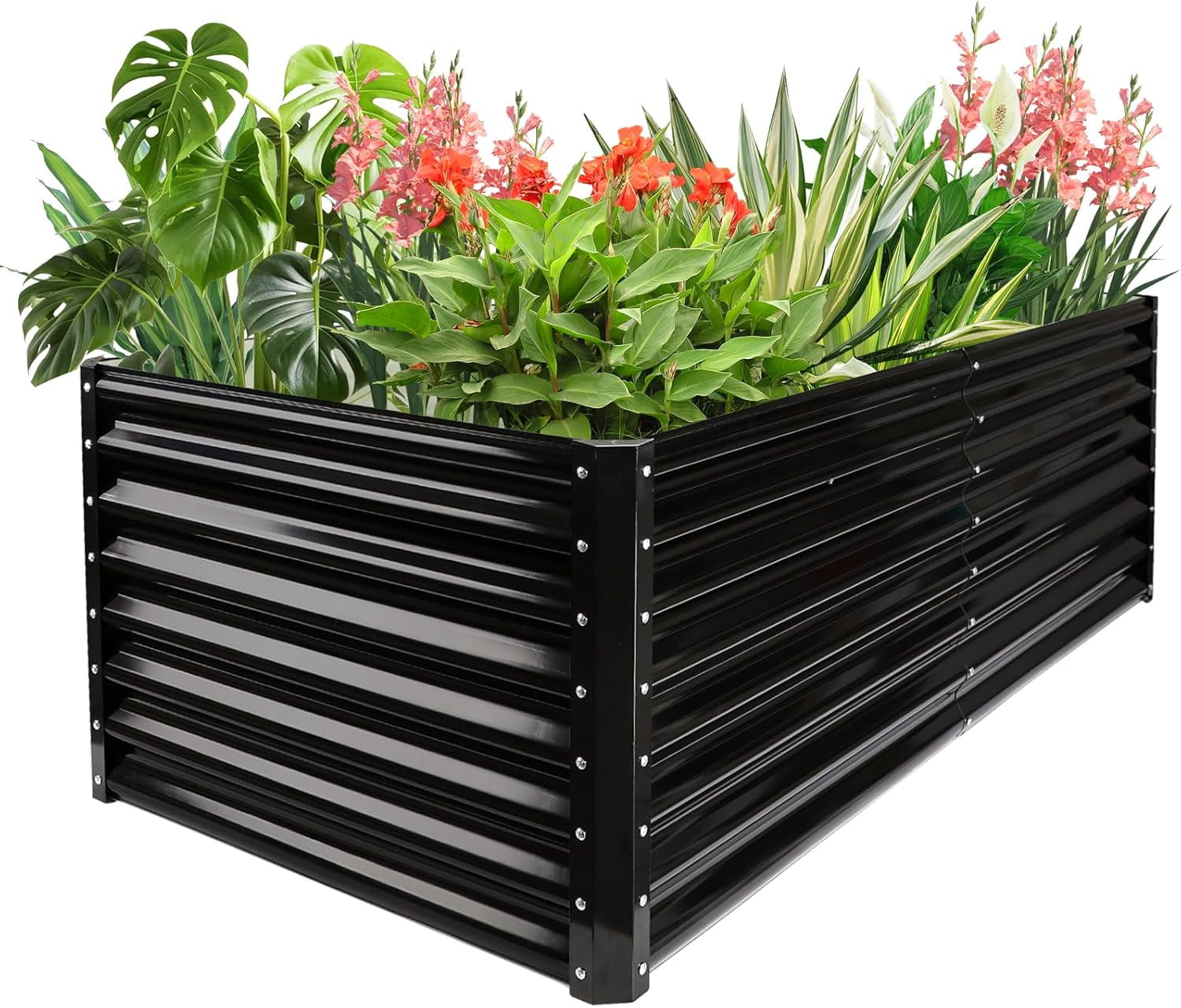 8×4×1ft Raised Garden Bed with Support Rods,Galvanized Raised Garden ...