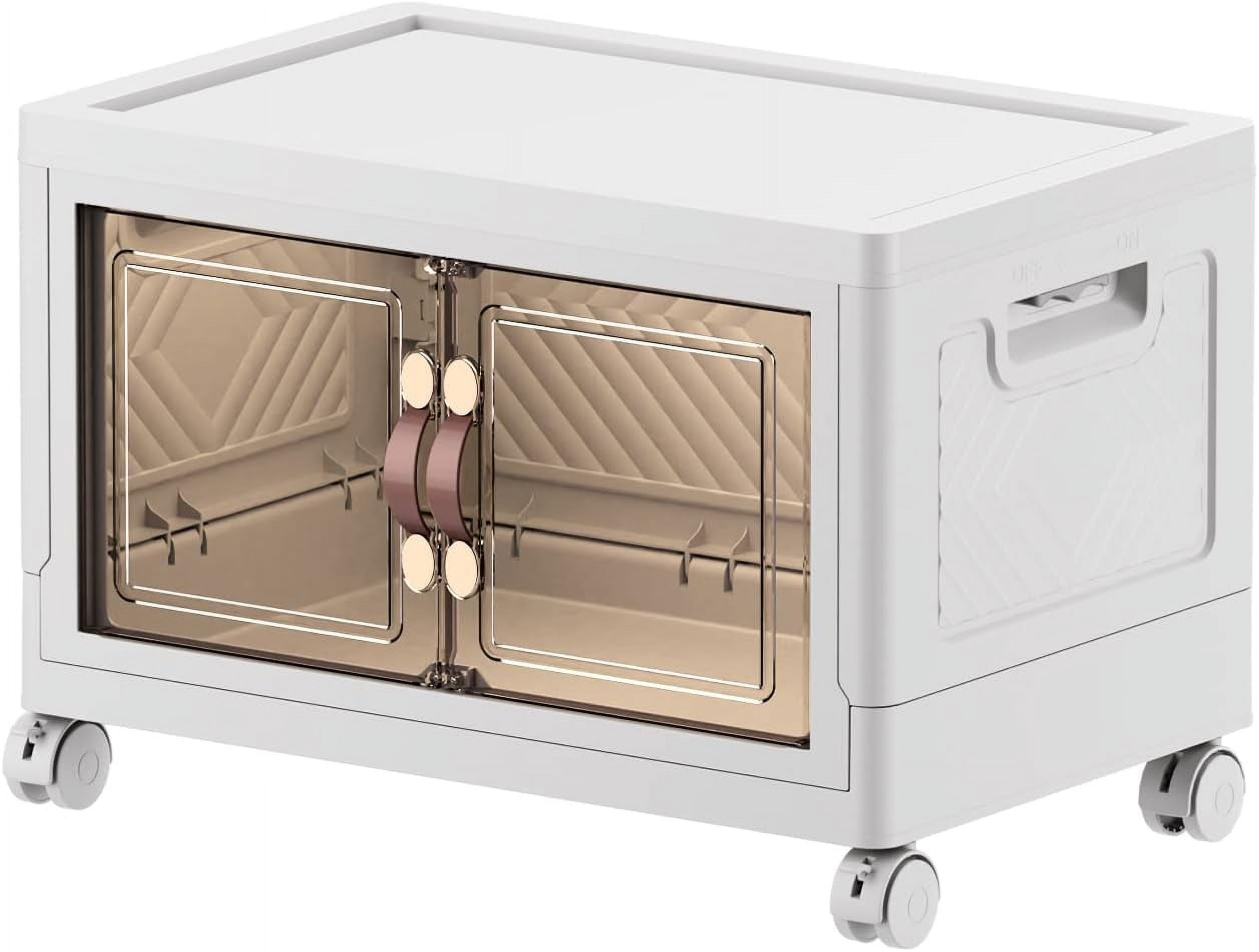 8.4 Gal Storage Bins with Lids and Double Doors Plastic 1Tier Storage ...