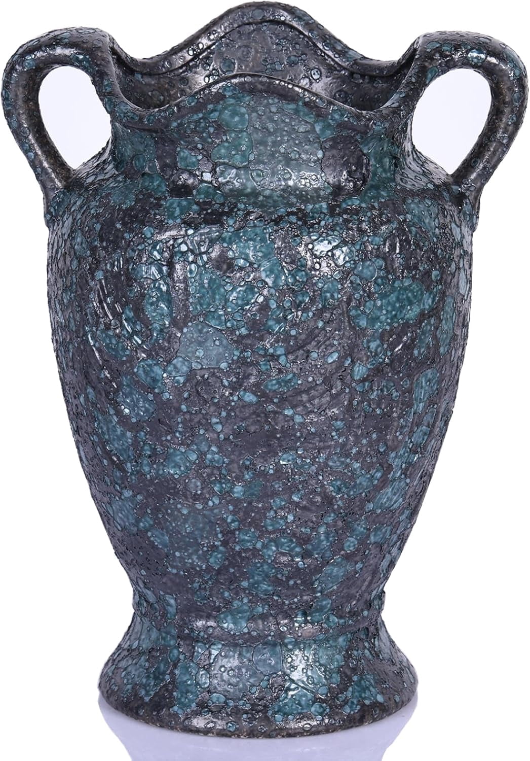 8.4 Inch Rustic Blue Ceramic Vase - Vintage Farmhouse Terracotta Vase ...