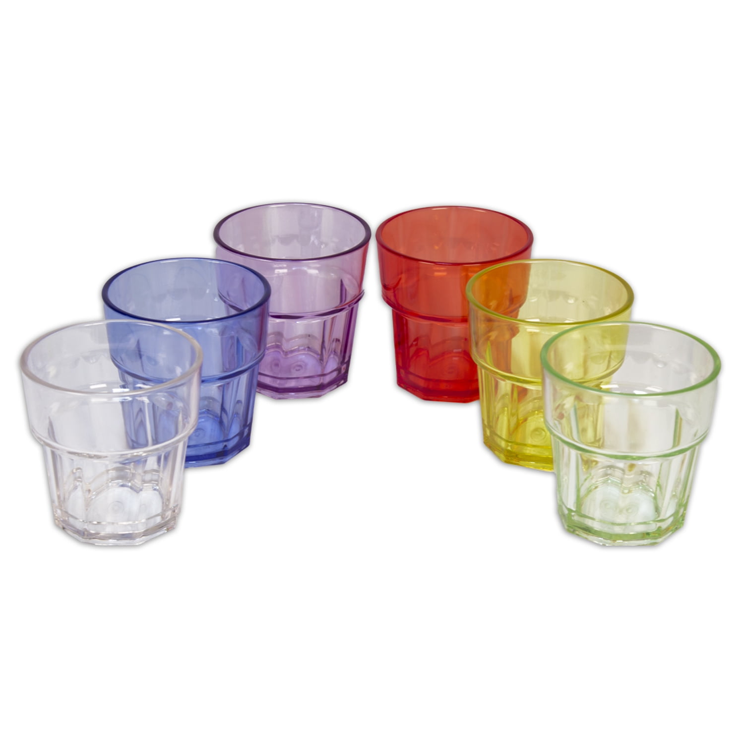 8.4 Oz Unbreakable Premium Drinking Water Glasses, Set of 6 Assorted ...