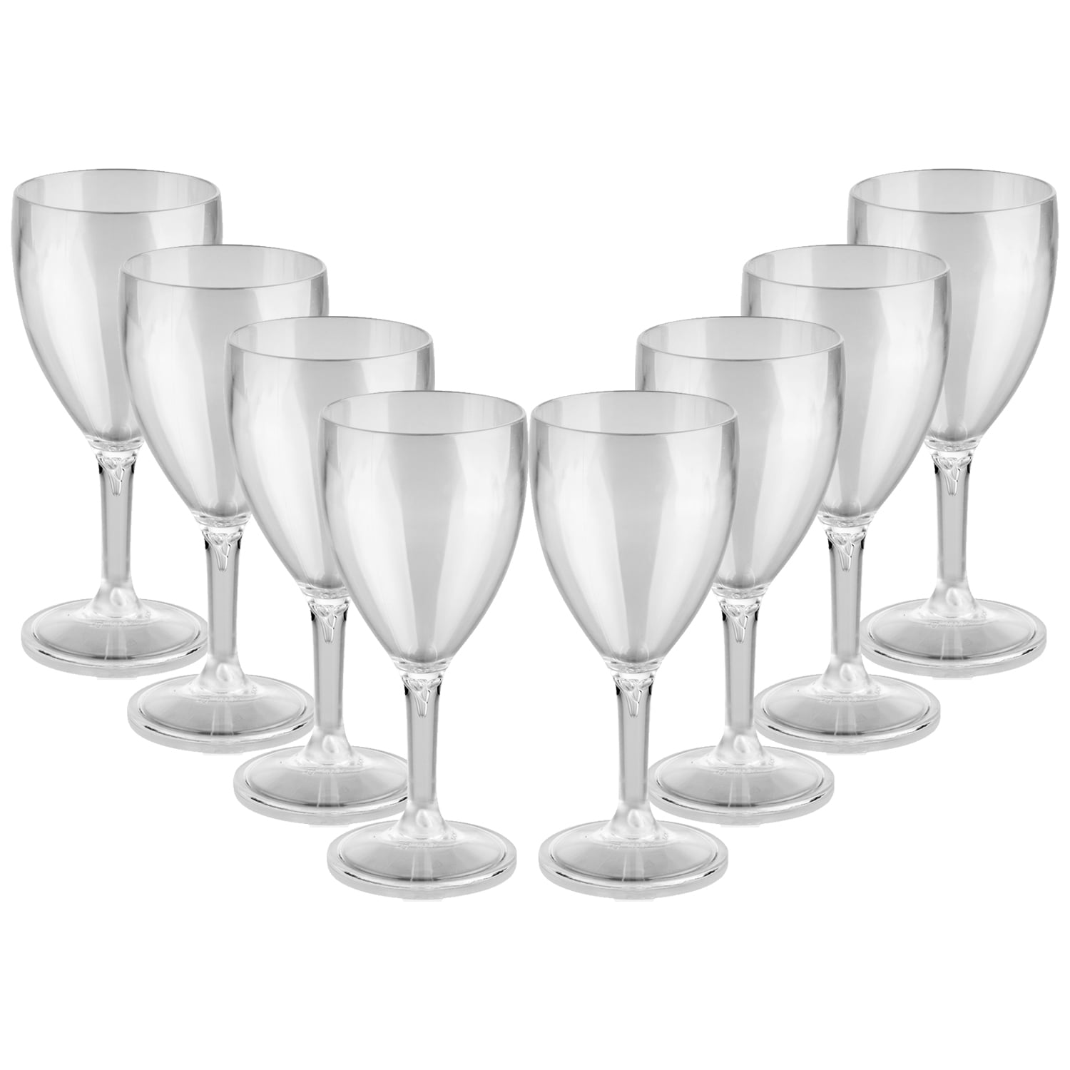 8.4 Oz - Unbreakable Stemmed Drinking Glasses (Set of 8), Shatterproof ...