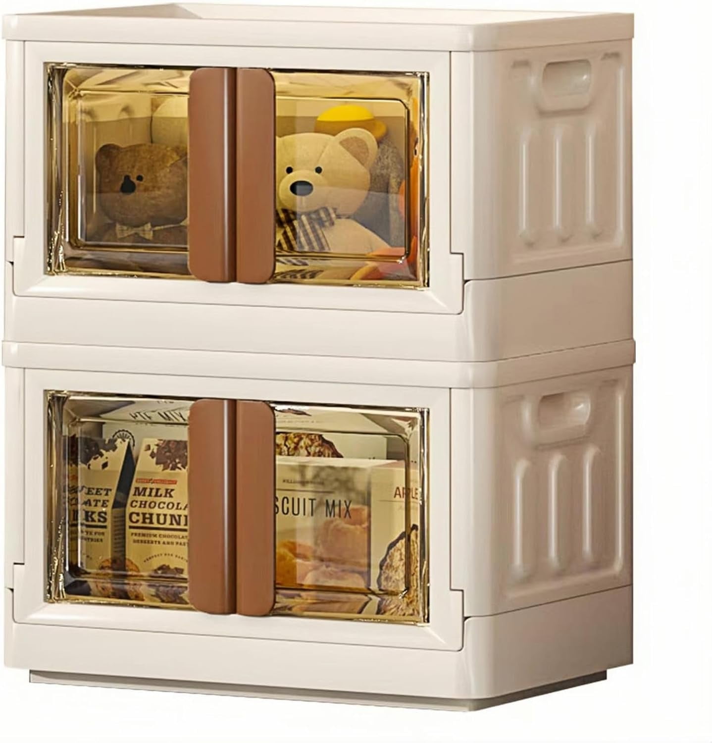 8.4Gal Collapsible Storage Bins with Lids & Wheels - 4 Pack Stackable ...