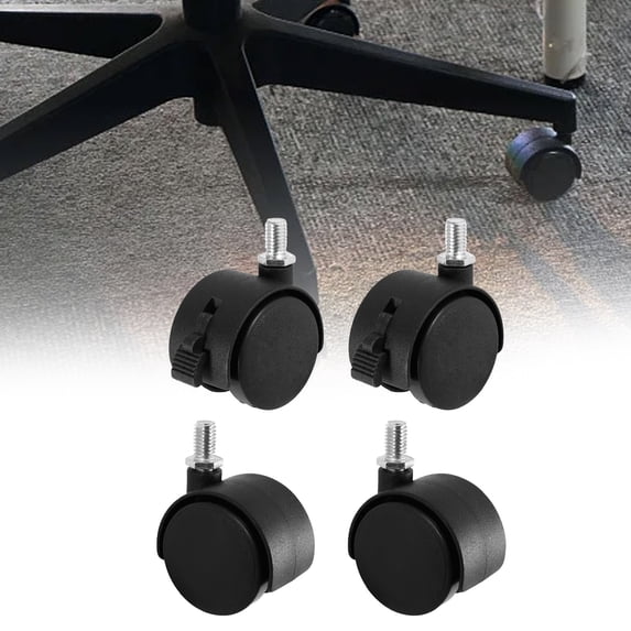 8/4PCS Nylon Swivel Stem Caster Wheels, M8 Theread Furniture Caster ...