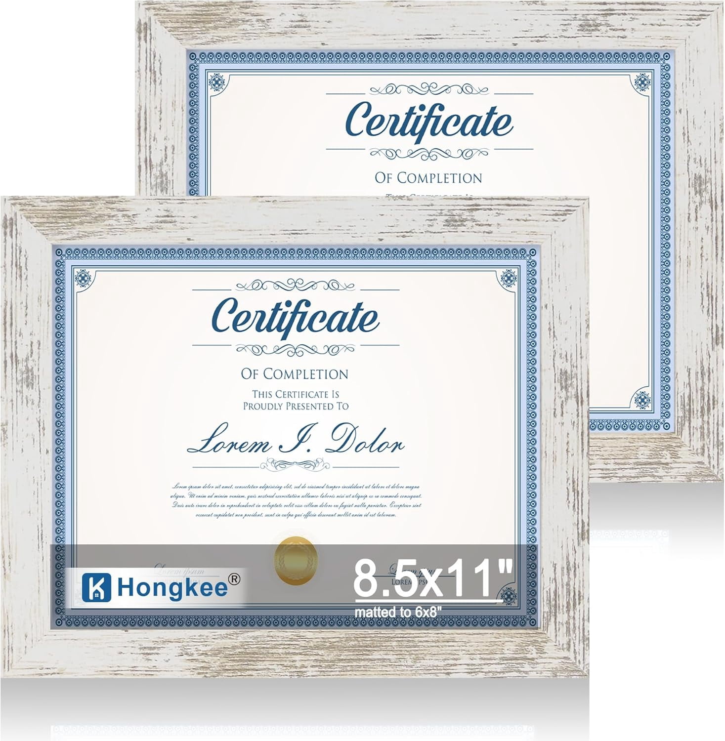8.5 by 11 Diploma Picture Frame Set of 2, Made of Real Glass and ...