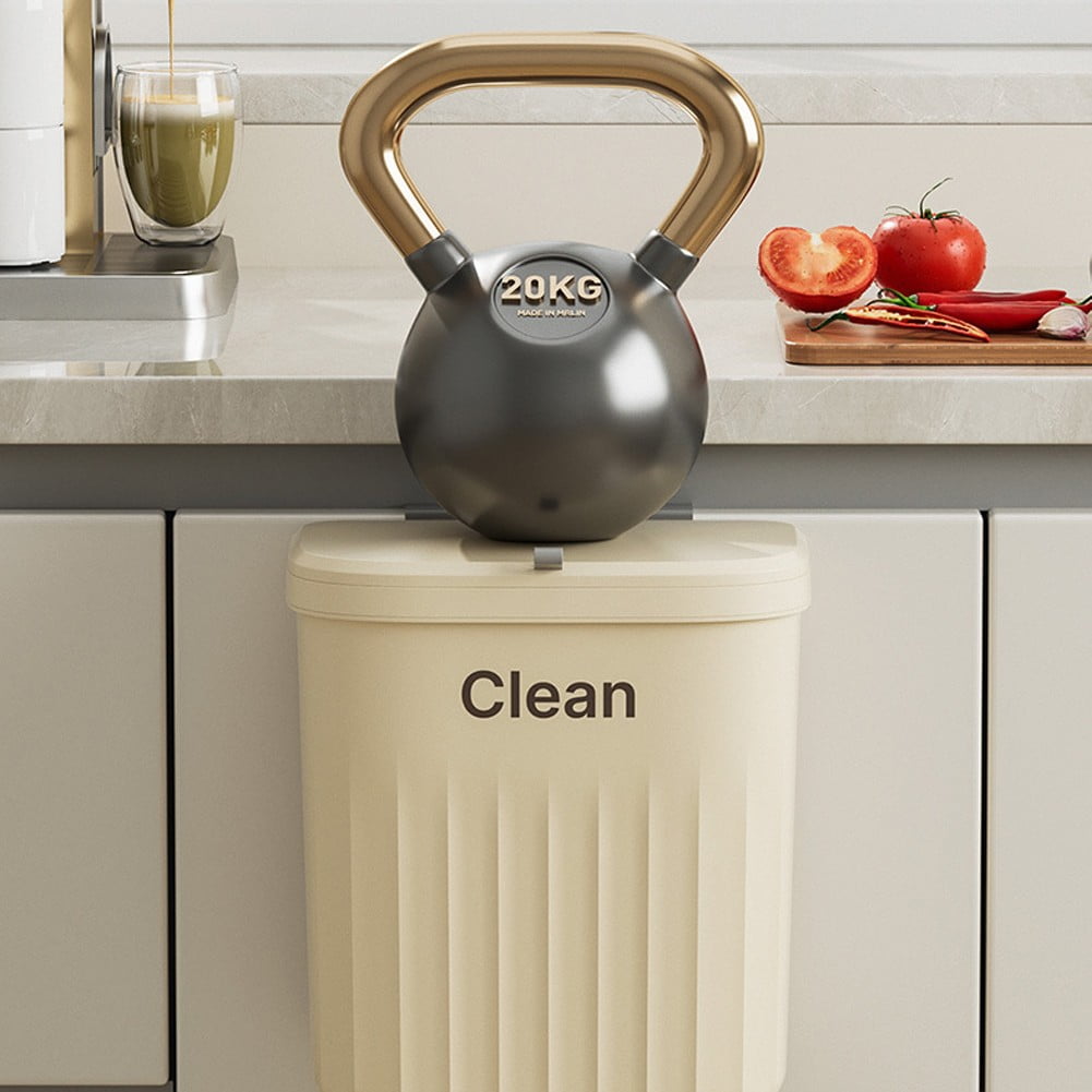 8.5/12L Kitchen Trash Can Wall Mounted Hanging Trash Bin With Lid ...