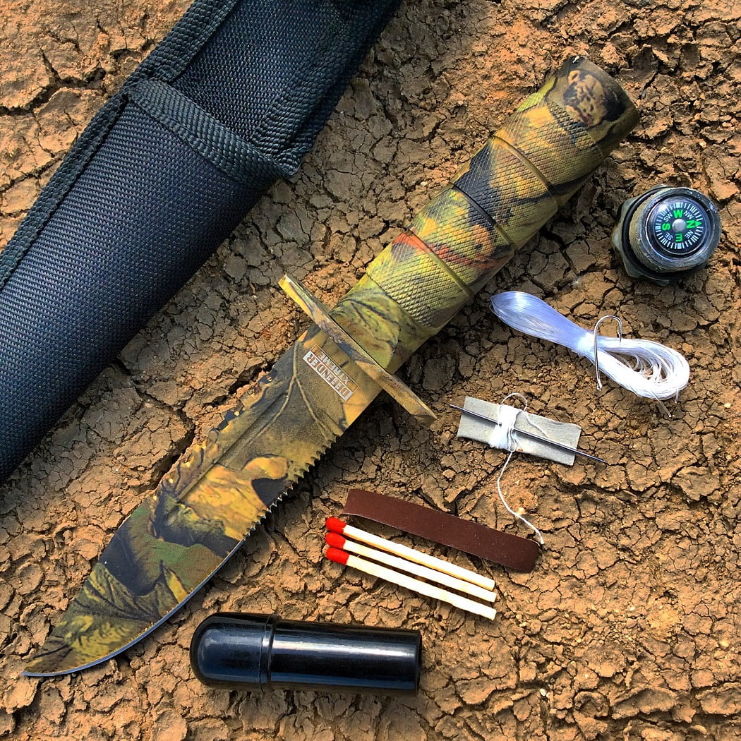 Defender Xtreme 8.5" Tactical Camping Hunting Knife, Light Brown ...