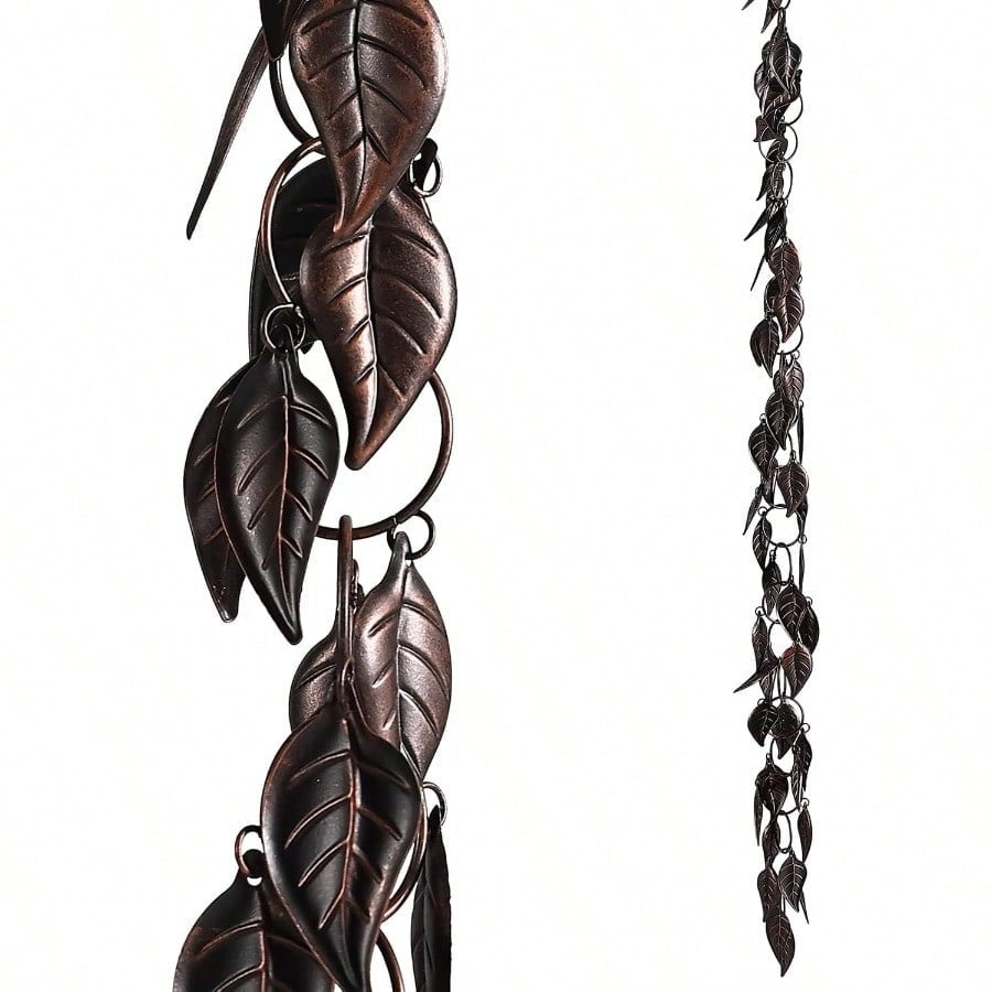8.5 FT Rain Chain Leaves Rain Chains for Gutters and Downspouts ...