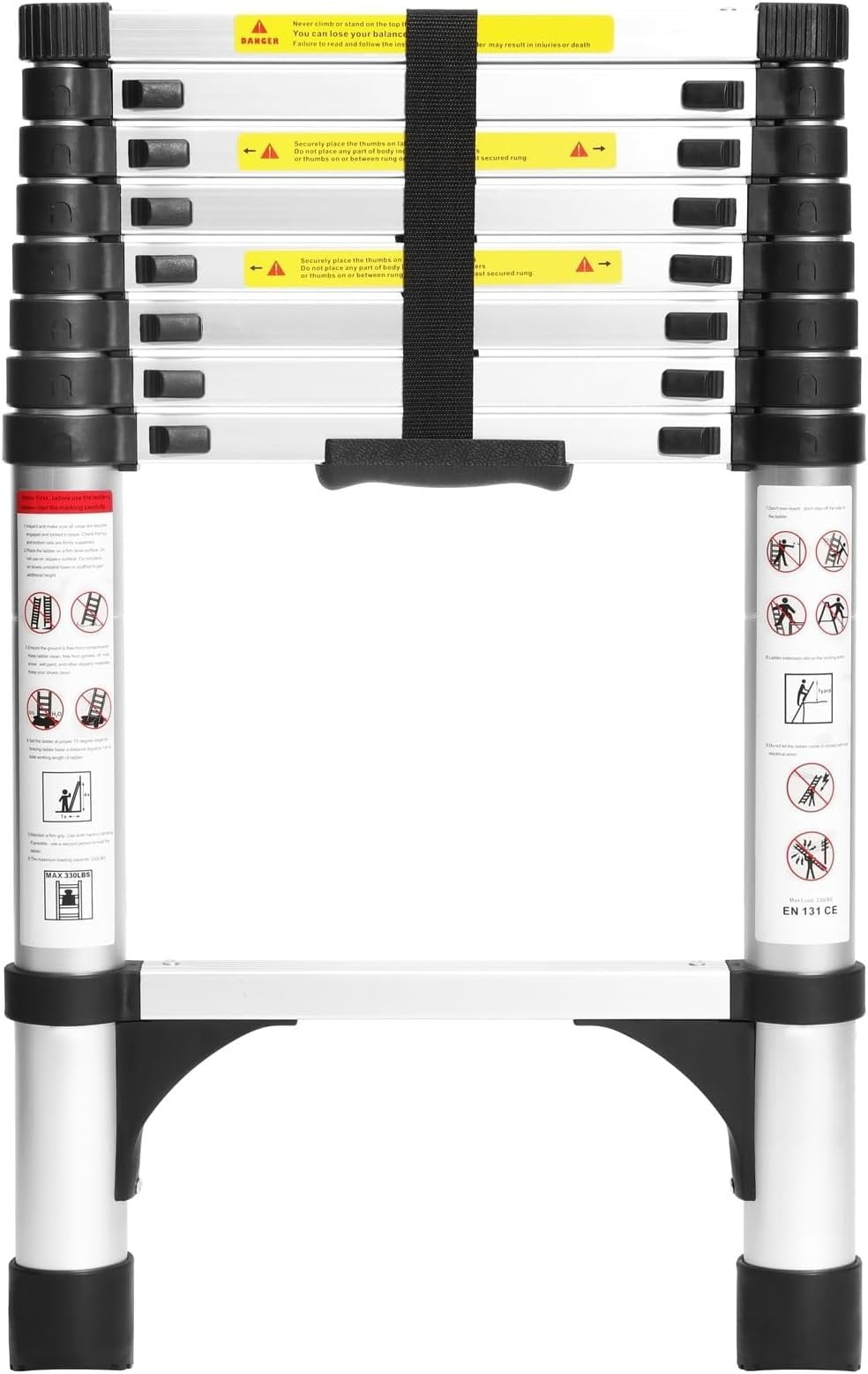 8.5 FT Telescoping Ladder, Lightweight Multi-Purpose Collapsible ...