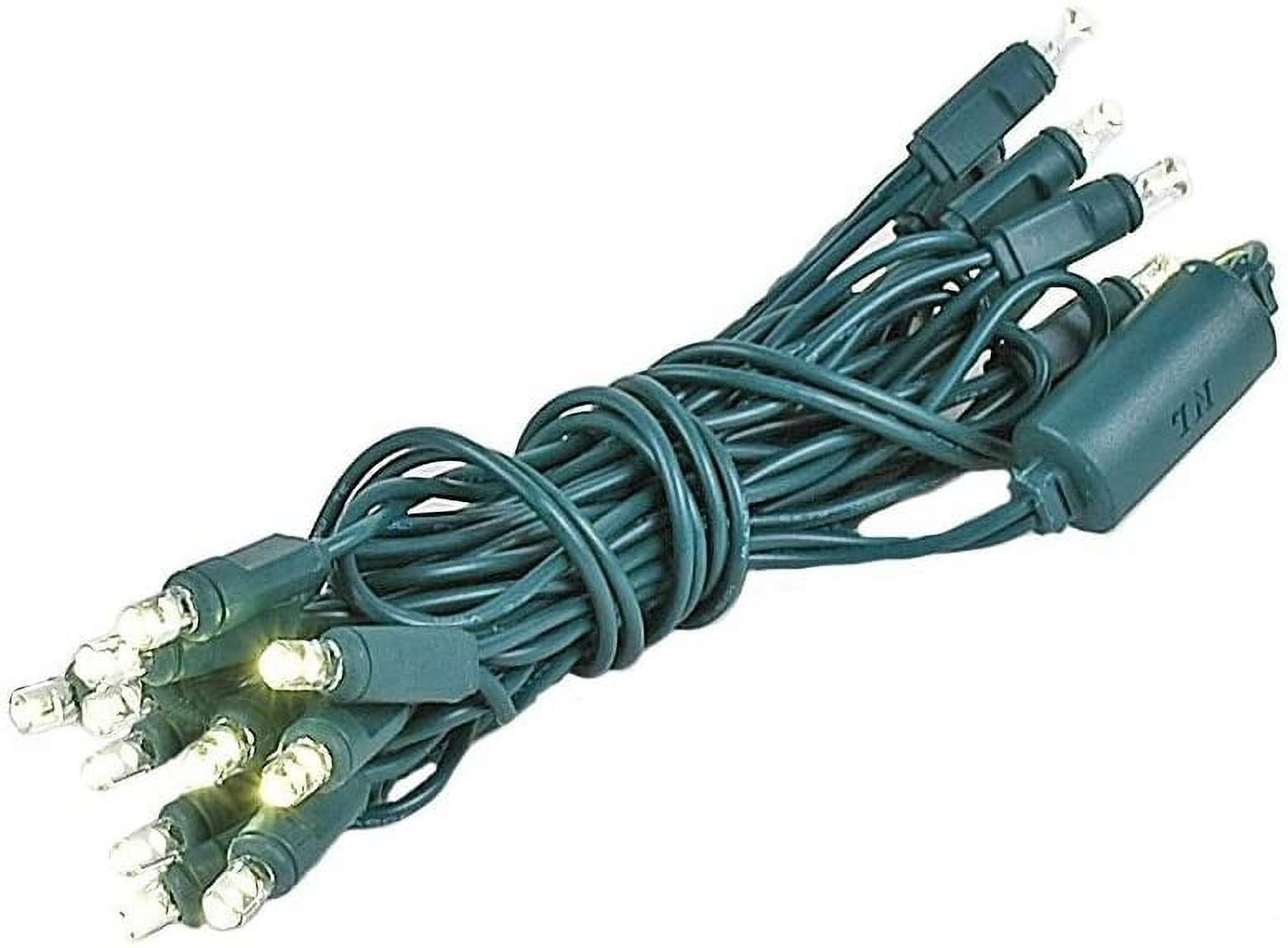 8.5 Foot 20 Light Mini LED Crafting Lights, Warm White LEDs on Green ...
