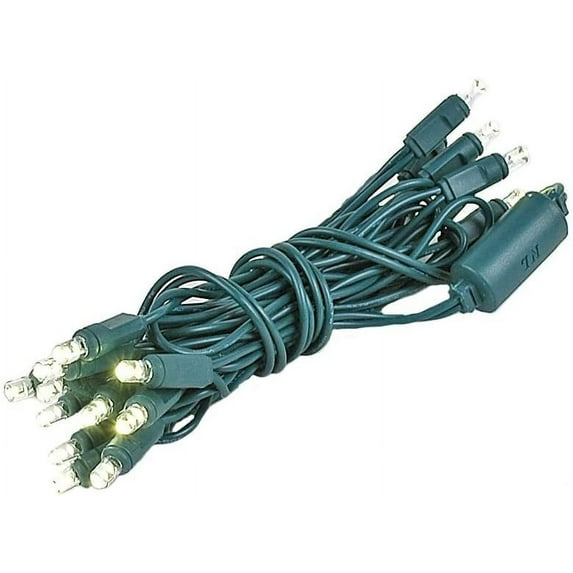 8.5 Foot 20 Light Mini LED Crafting Lights, Warm White LEDs on Green ...