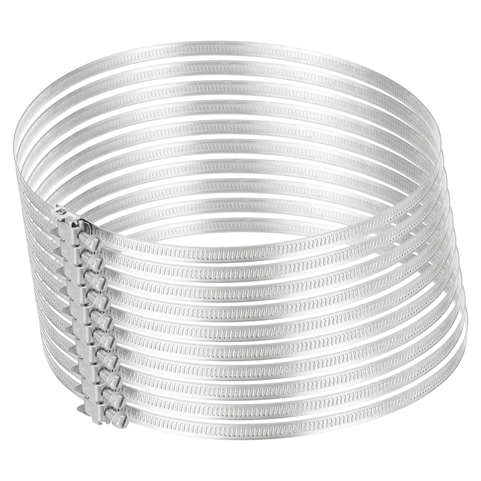 8.5 Inch 430 Stainless Steel Duct Clamps, 10 Pcs Adjustable Hose Clamps ...