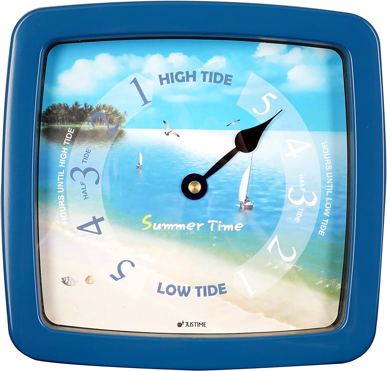 8.5 Inch Atlantic Tide Clock for East Coast, High Tide Low Tide Clock with Plastic Water ...