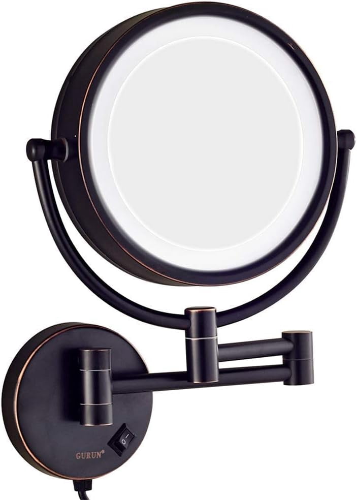 8.5 Inch BathroomMakeup Mirrors, Wall Mounted Vanity Double Sided Brass ...