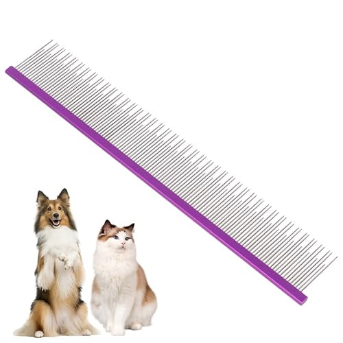 8.5 Inch Dual Tooth Pet Comb for Mats and Tangles,Poratable Grooming ...