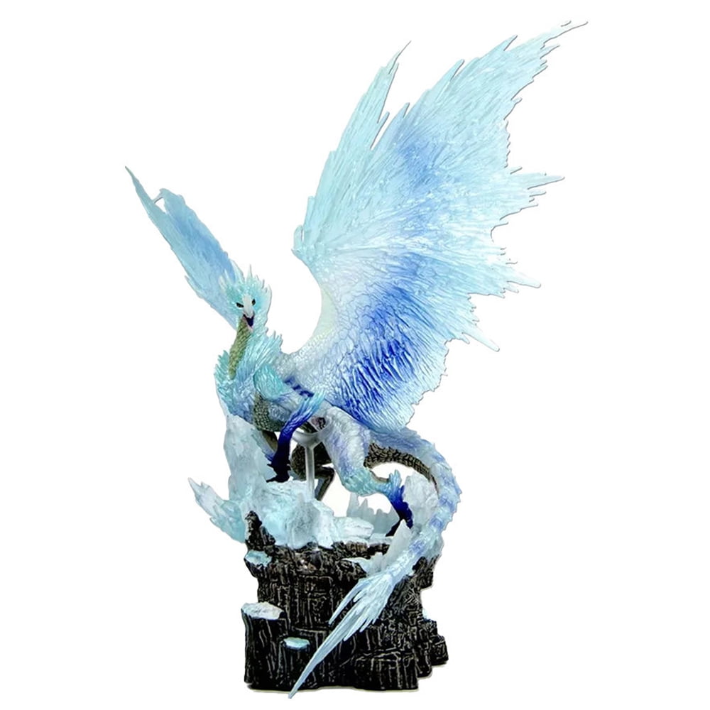 8.5 Inch White Ice Dragon on Crystal Mythological Statue Figurine ...