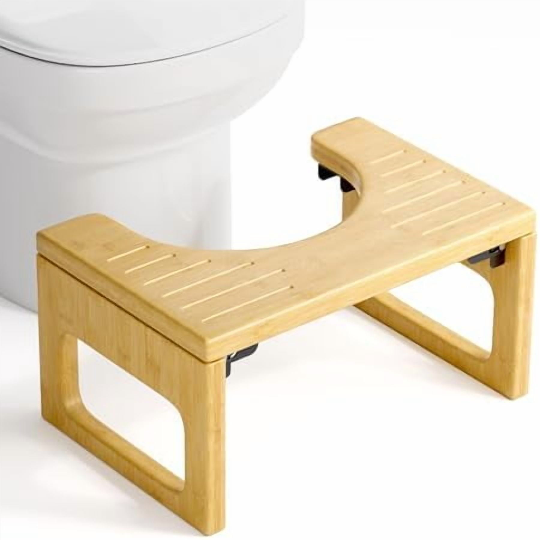 8.5 Inches Bamboo Toilet Stool Squat for Adults, Collapsible Poop Stool ...