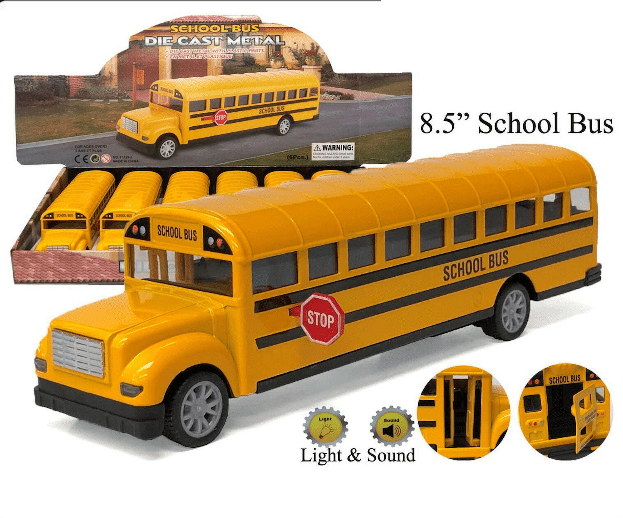 8.5 Inches Diecast Model Pull Back Action Yellow School Bus with Light ...