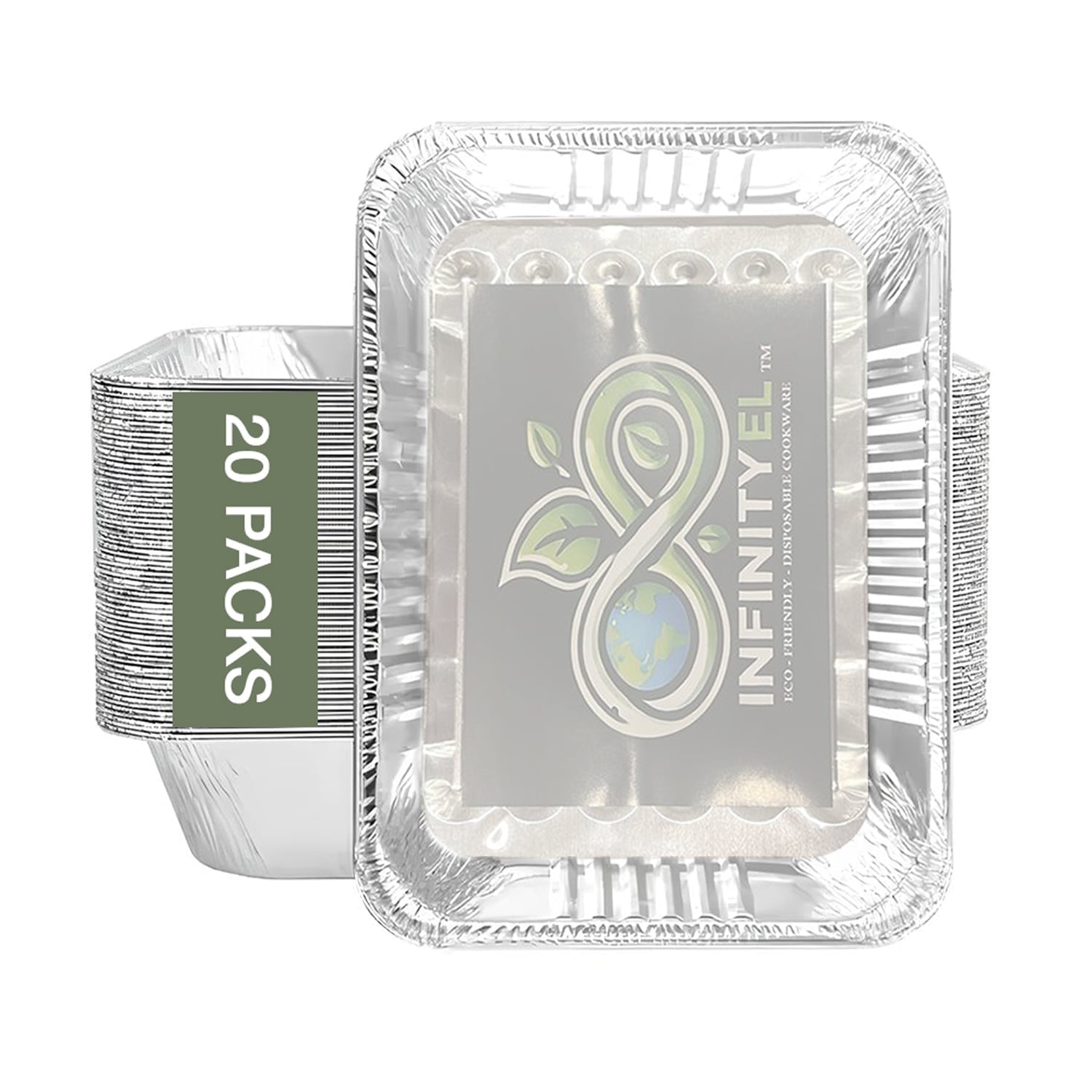 8.5"L X 6"W X 1.5"D Heavy-Duty Eco-Friendly Mini Individual Aluminum ...