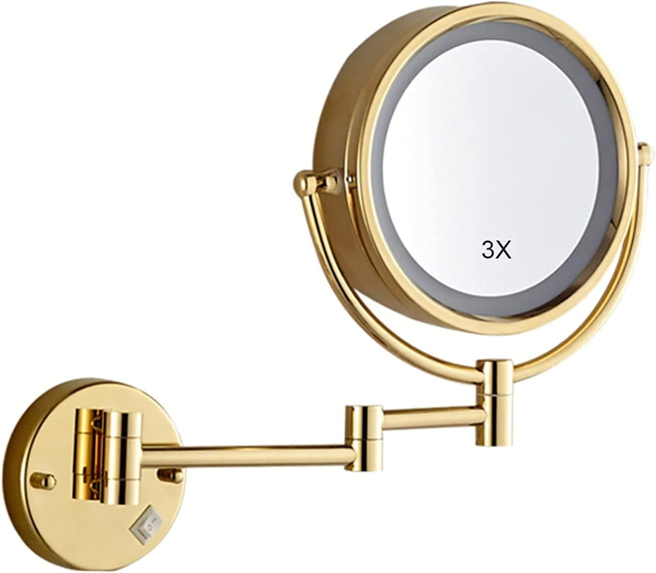 8.5" LED Lighted Wall Mounted Makeup Mirror Double Sided Magnifying ...