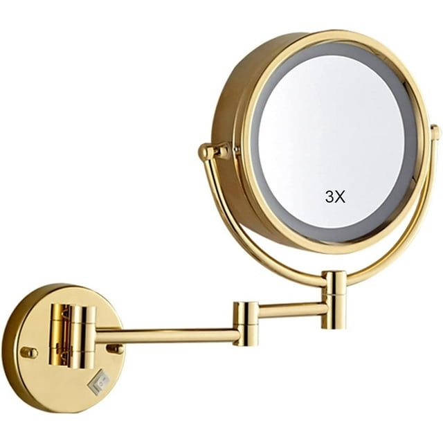 8.5" LED Lighted Wall Mounted Makeup Mirror Double Sided Magnifying ...