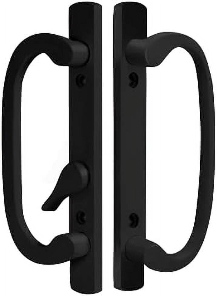 8.5" Legacy Sliding Glass Door Offset Latch Black Handle Set ...