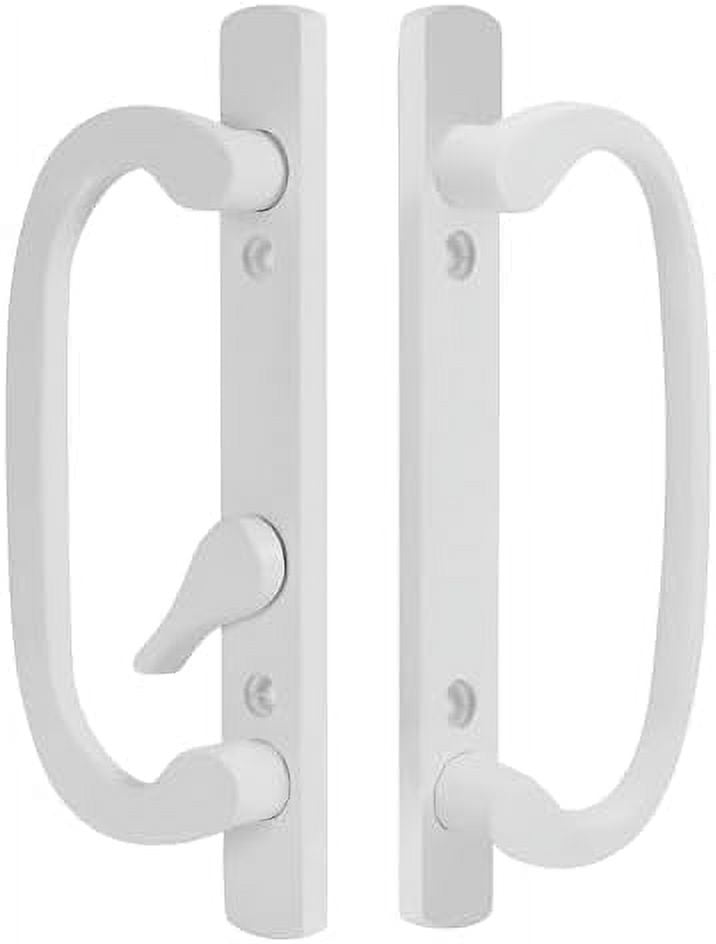 8.5" Legacy Sliding Glass Door Offset Latch White Handle Set ...