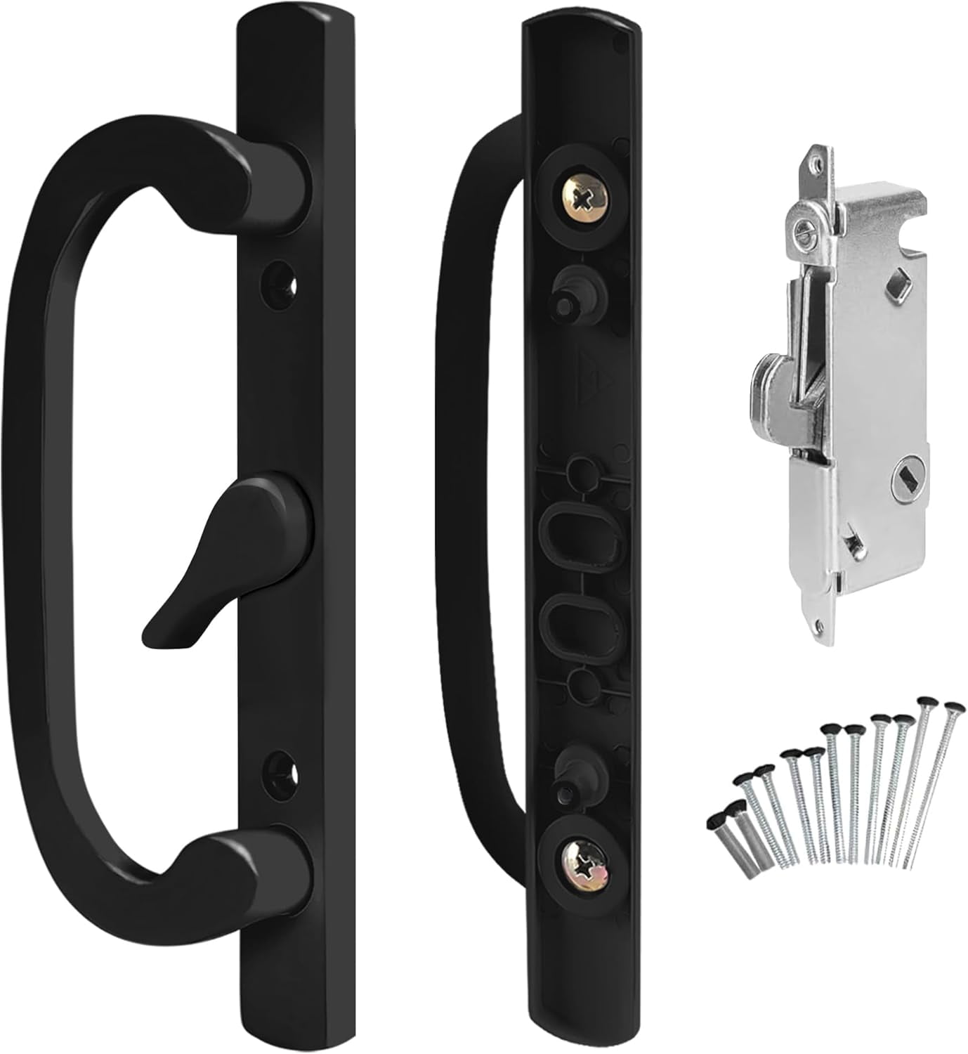 8.5" Legacy Sliding Patio Glass Door Center Black Handle Set - Sash ...